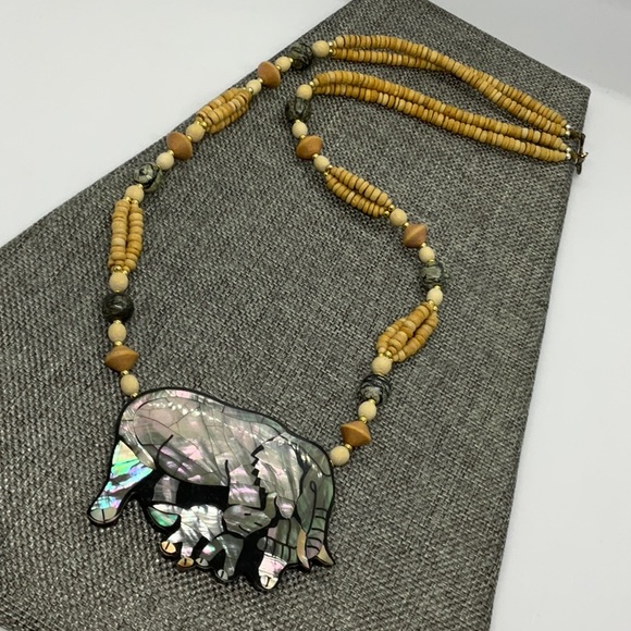 Lee Sands | Jewelry | Lee Sands Elephant And Baby Abalone Inlay ...